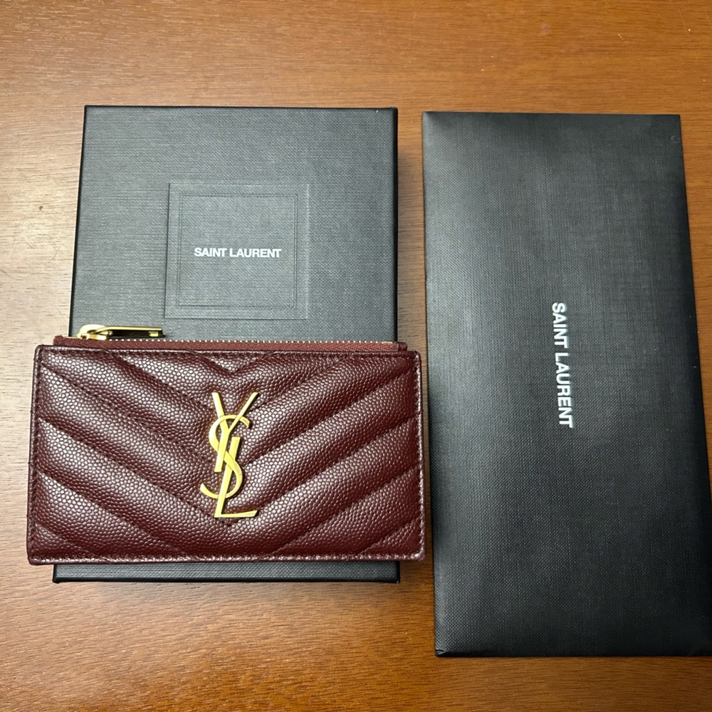 Saint Laurent Ysl Cassandre Matelass Zipped Card Case… - Gem